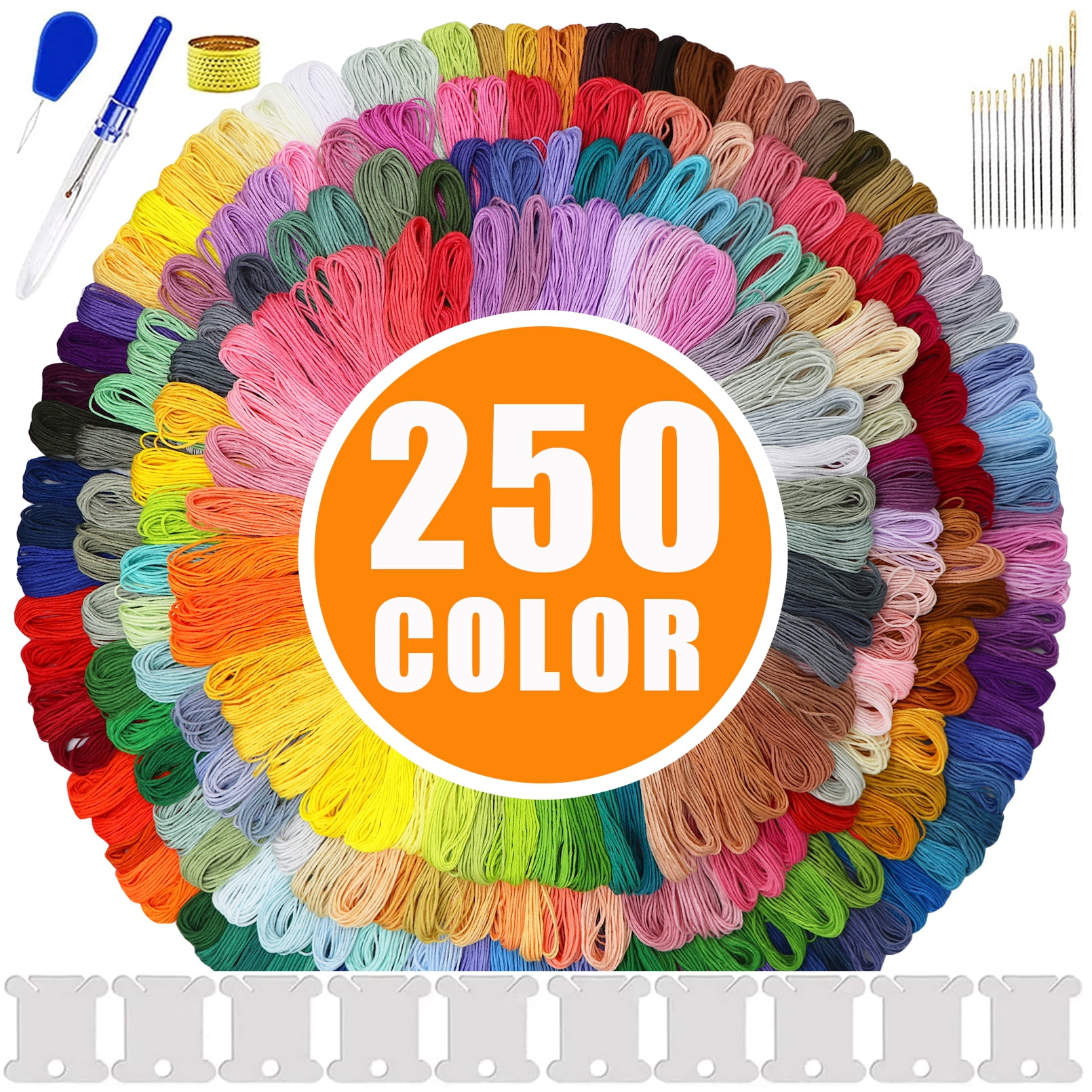 High Quality 250PCS Rainbow Color Embroidery Thread Floss for Bracelet ...
