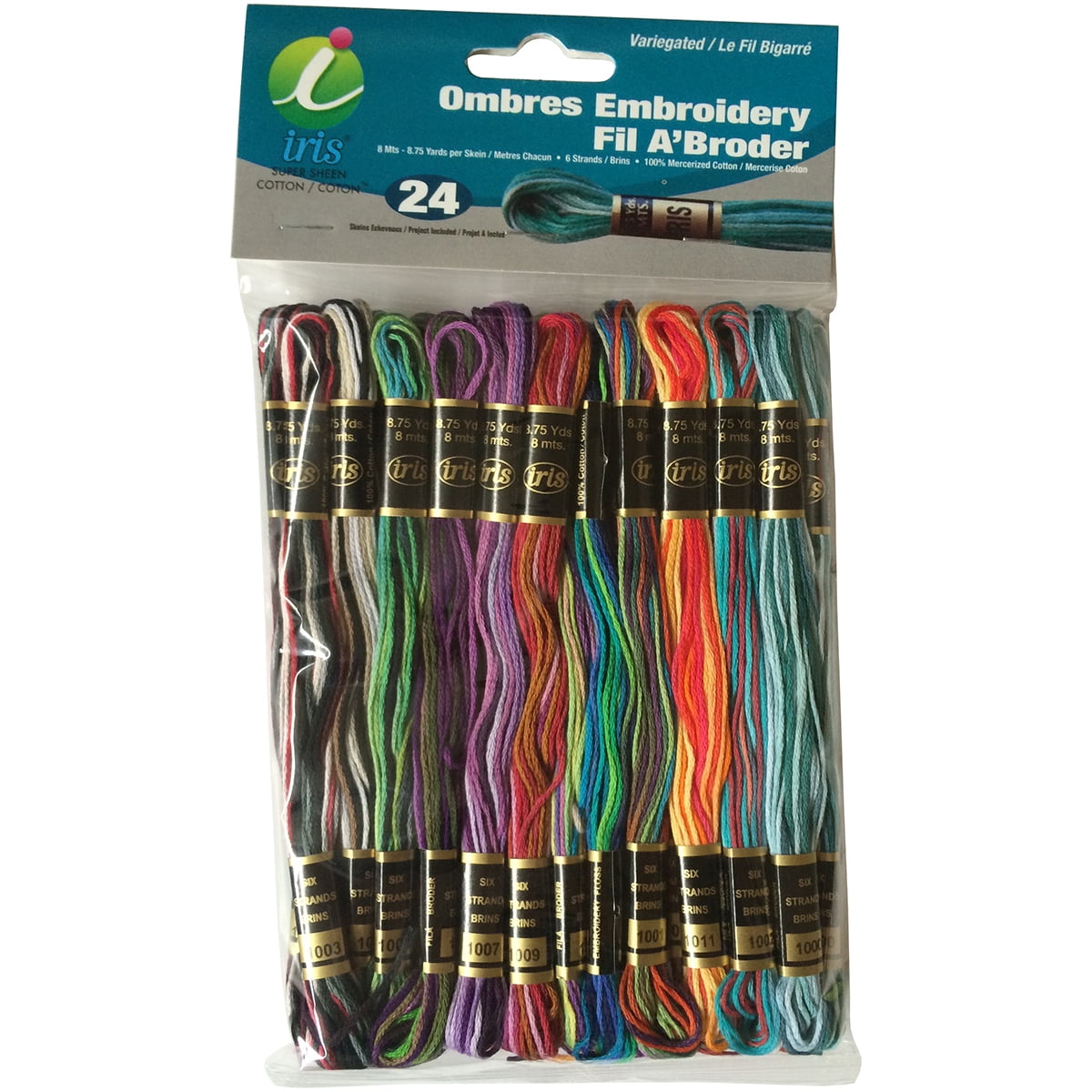 Embroidery Thread Pack 8.75yd 24/Pkg-Ombres - Walmart.com