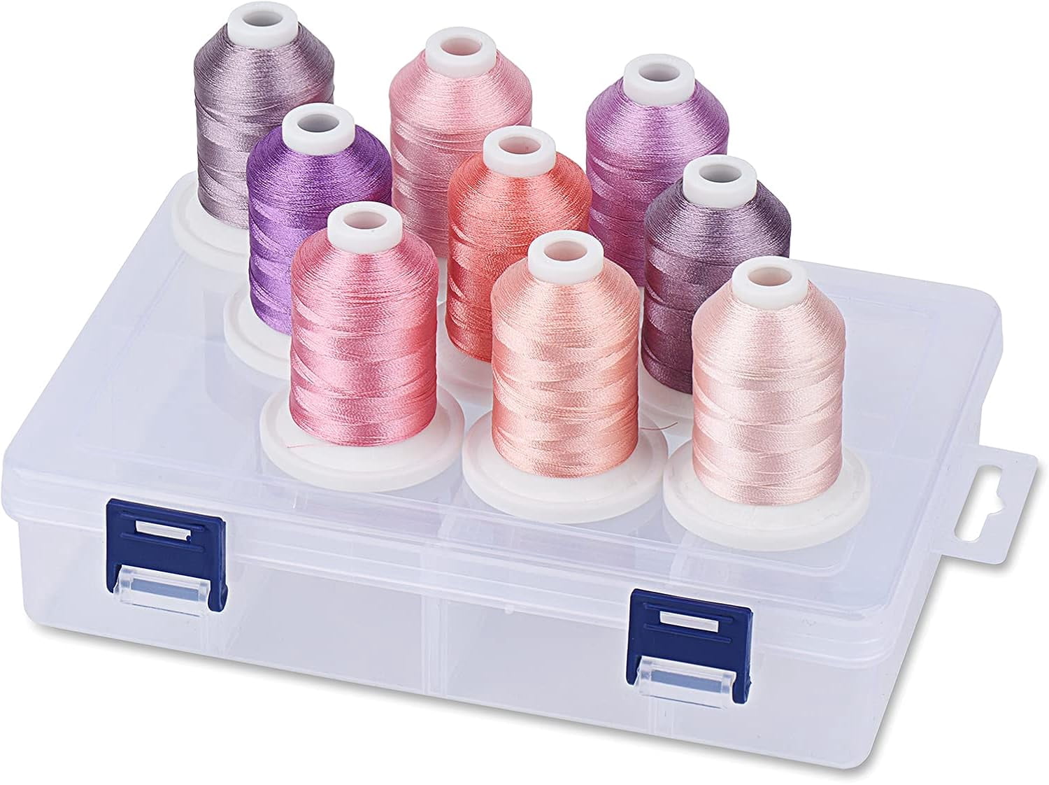 Embroidery Thread with Storage Box - 12 Options - 800 Yards/Spools, 9 ...