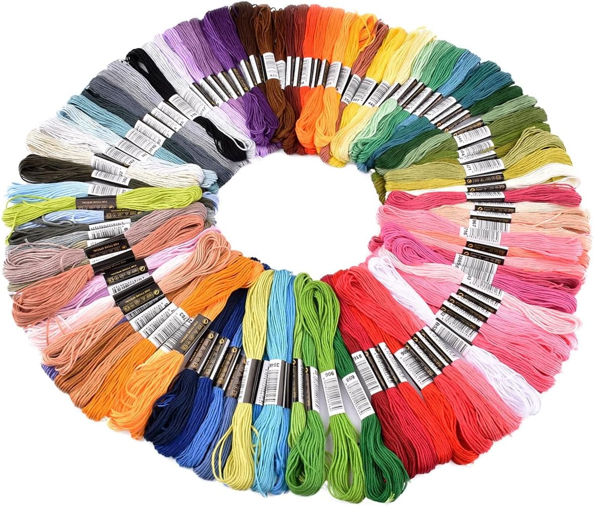 Embroidery Threads 100 Skeins Rainbow Color Embroidery Thread Used for ...