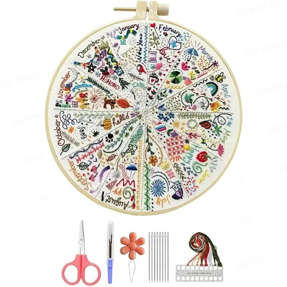 Embroidery kit for Beginners Adults DIY Starter Kit, Cross Stitch Kits ...