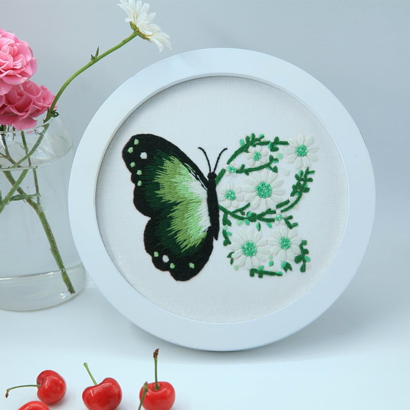 Embroidery kit for Adults, Bee and Butterfly Floral Designs, Including ...