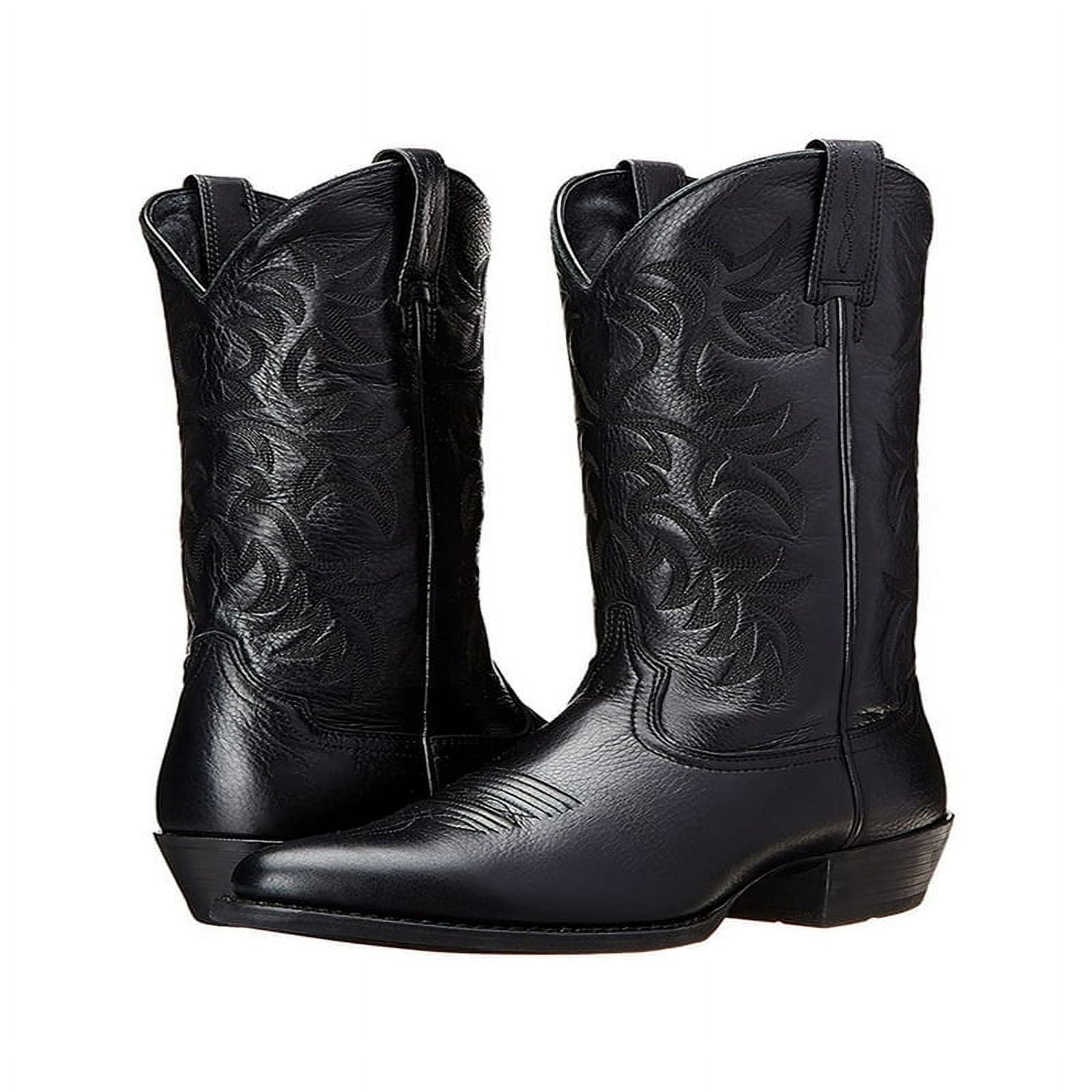 Embroidery low Heel Men'S Calf Boots Europe And The United States Style ...