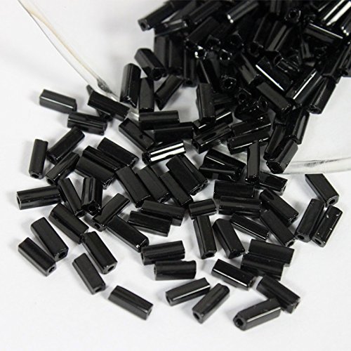 Embroiderymaterial Tube Beads for Craft and Jewellery Making Black ...
