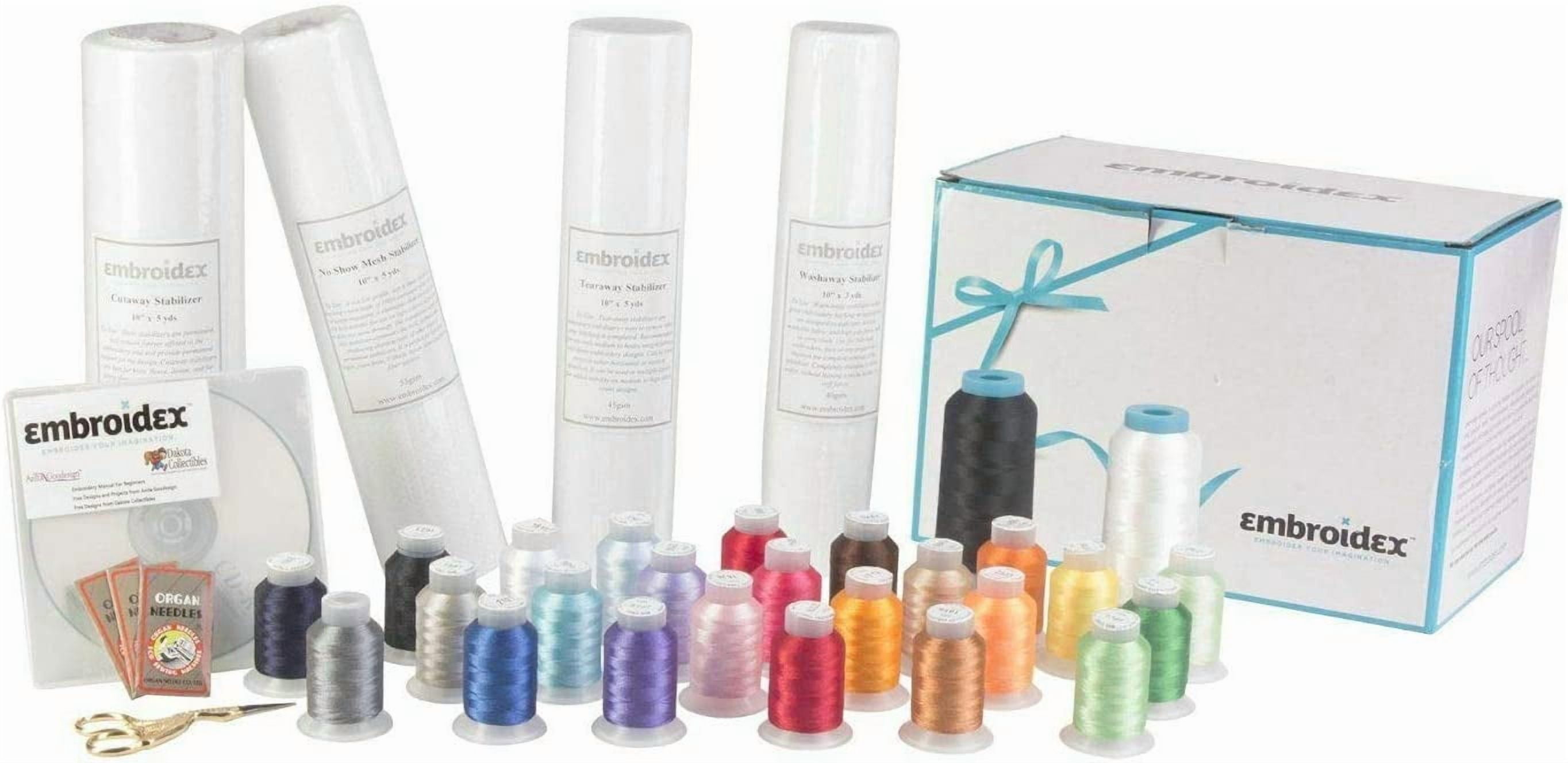 Embroidex Embroidery Machine Starter Kit - Everything Needed to Do Machine Embroidery Thread ...
