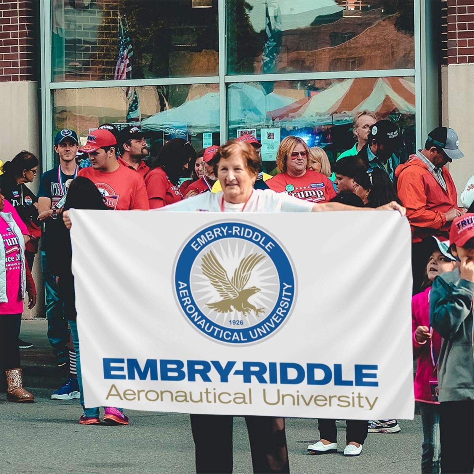 Embry Aeronautical University Logo Flag 3x5 FT Holiday Banner Garden ...
