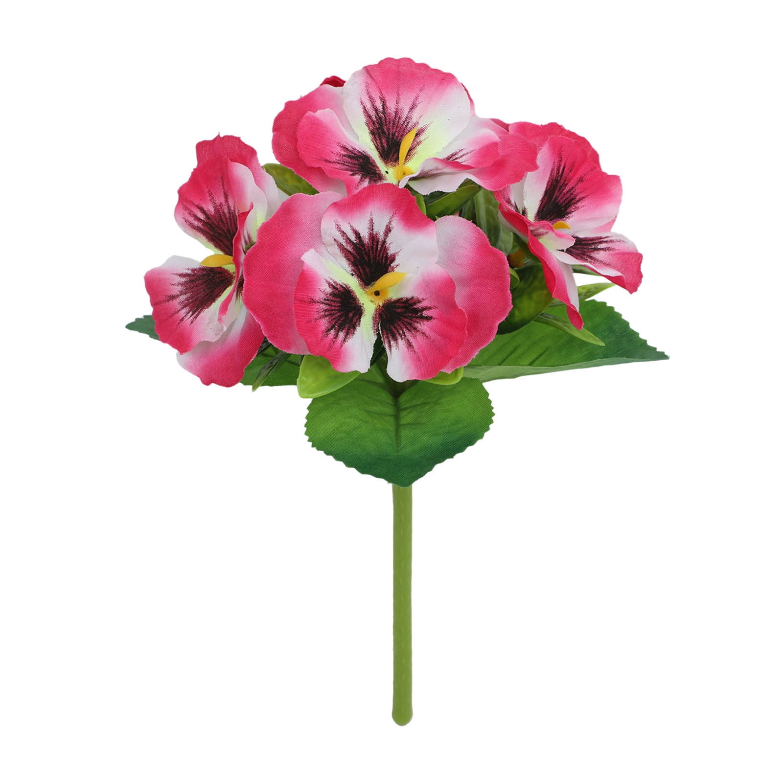 Emdiqzs Artificial Pansy Bouquet Set with White Vase for Home Decor ...