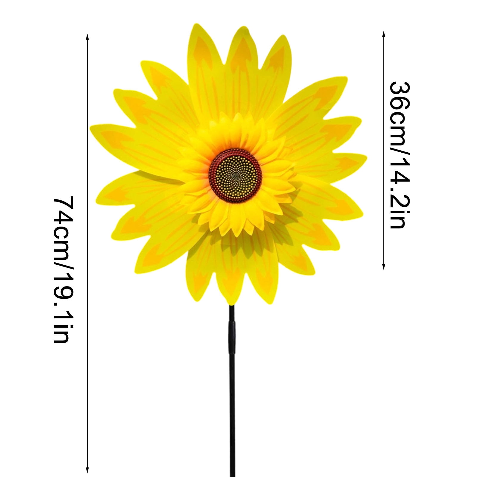 Emdiqzs Artificial Sun Garden Flower Stakes Black Pole Decor for Garden ...