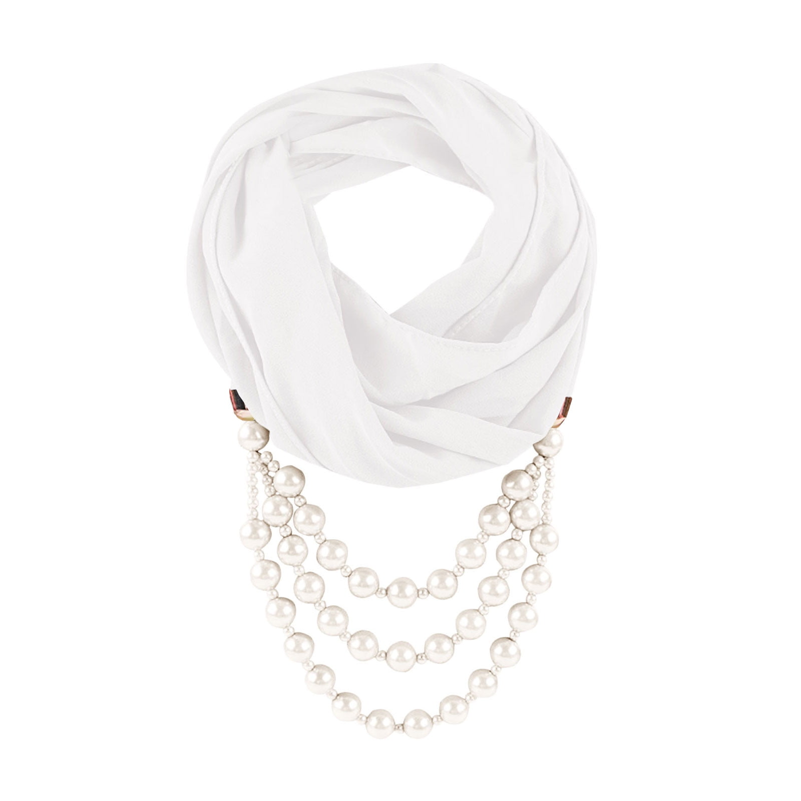 Emdiqzs Scarf Necklace Statement Jewelry, Women Chiffon Scarf With ...