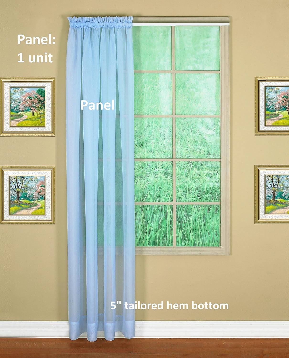 Emelia Original Voile Panel 95", Sky Blue, 60" W X 95" L - Walmart.com