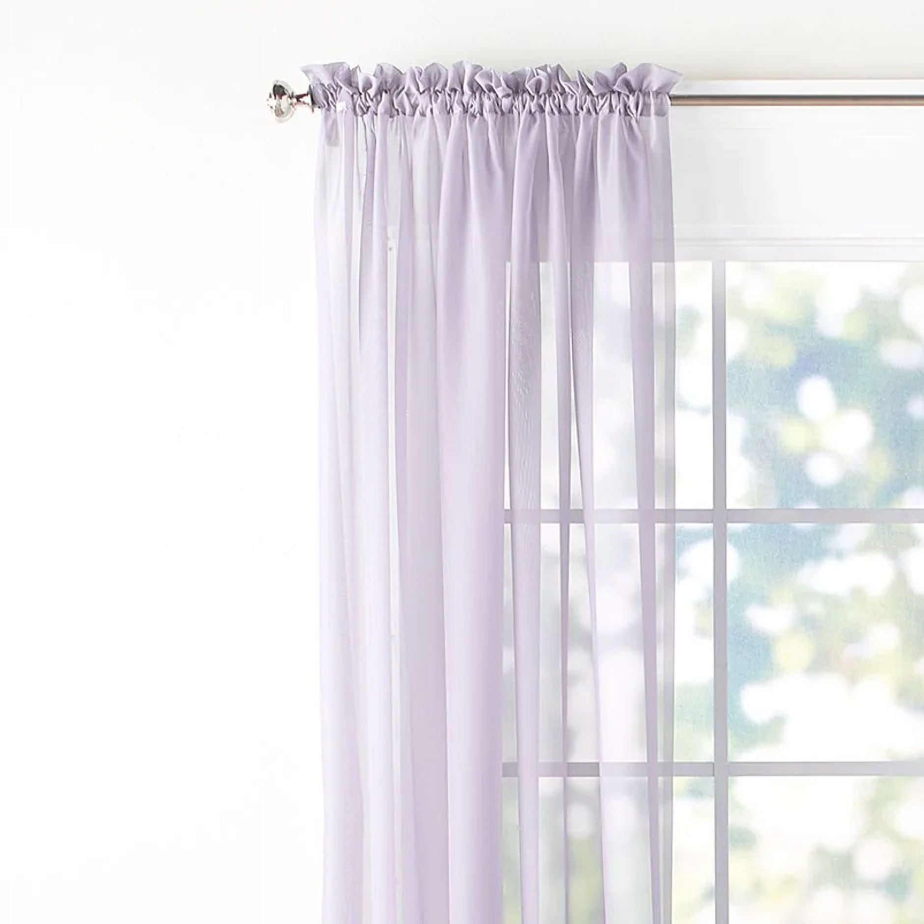 Emelia Voile Sheer Window Collection-45" Panel-Lilac - Walmart.com