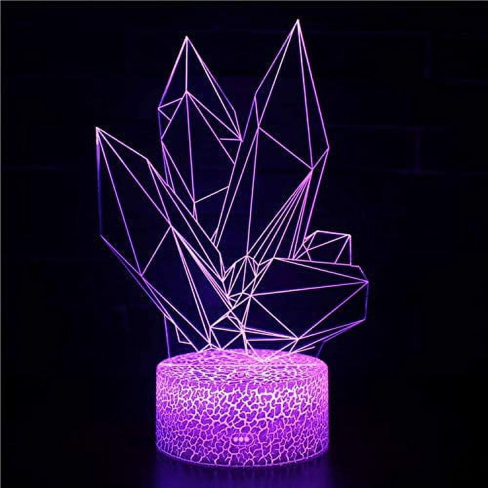Emerald 3D Night Light,3D Illusion Lamp 16 Color Change Decor Lamp with ...