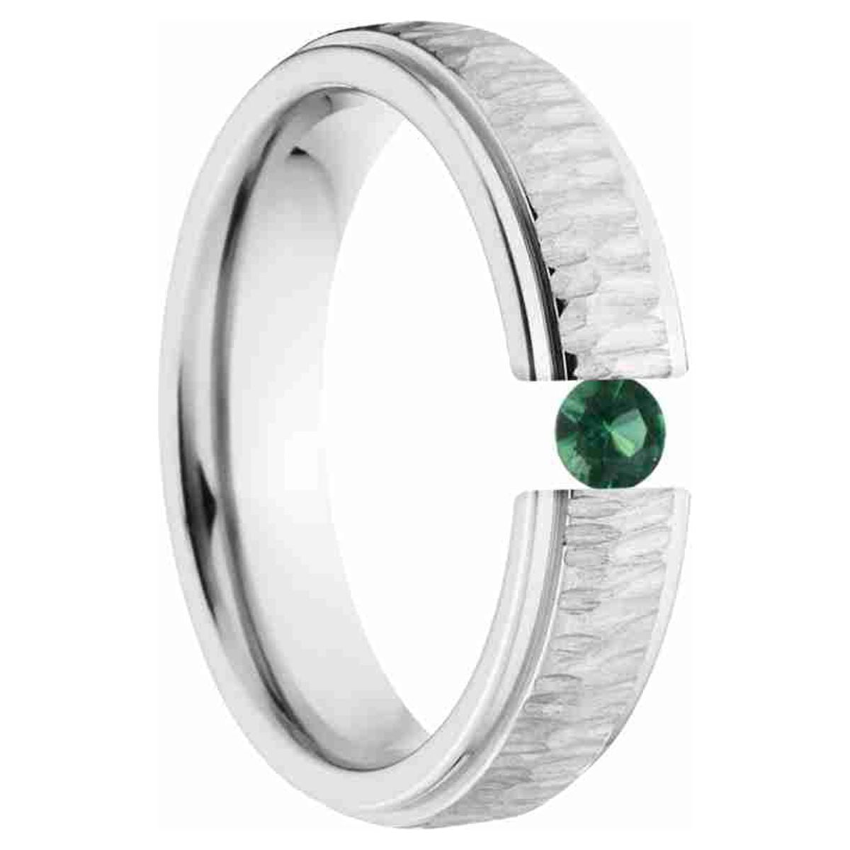 Emerald 5mm Stainless Steel Custom Tension Set Ring - Walmart.com