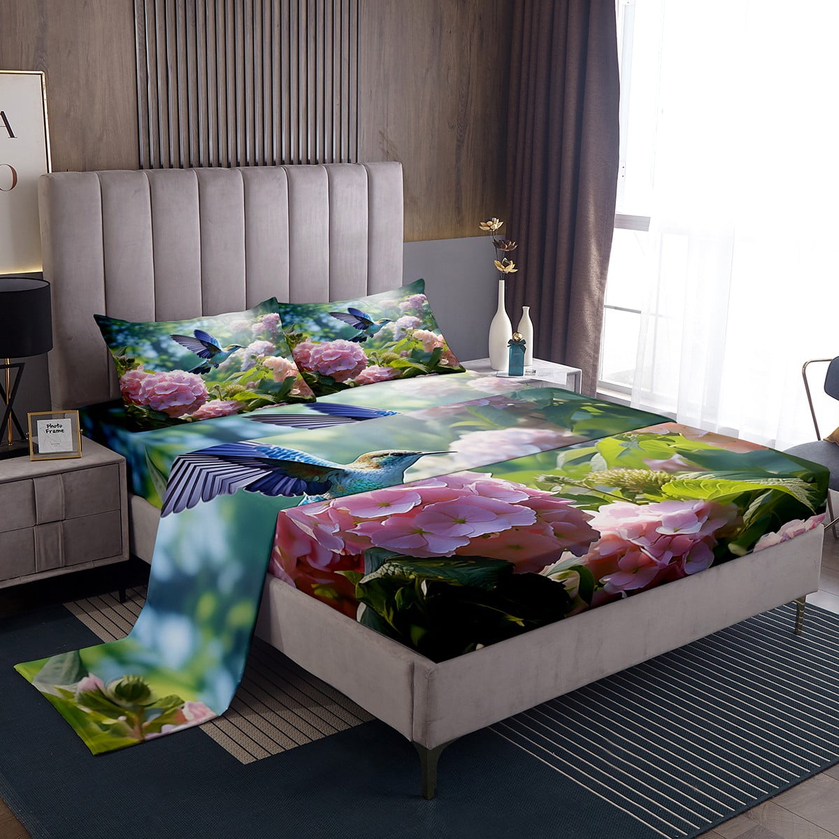 Emerald Bird Bed Sheets Set Hummingbird Sheet Set Queen,Bohemian ...