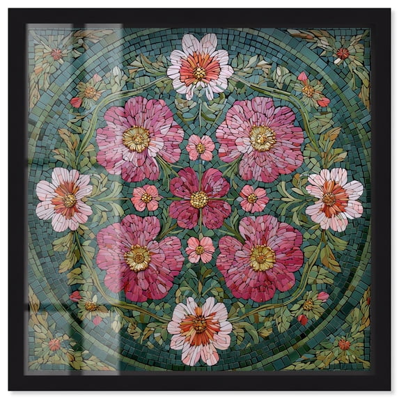 Emerald Bloom Mandala I Shadowbox Print Bathroom Wall Art by Art Remedy ...