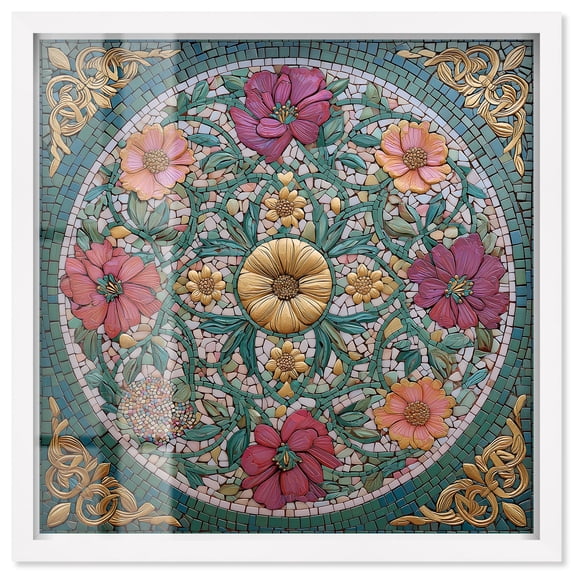 Emerald Bloom Mandala II Shadowbox Print Bathroom Wall Art by Art ...