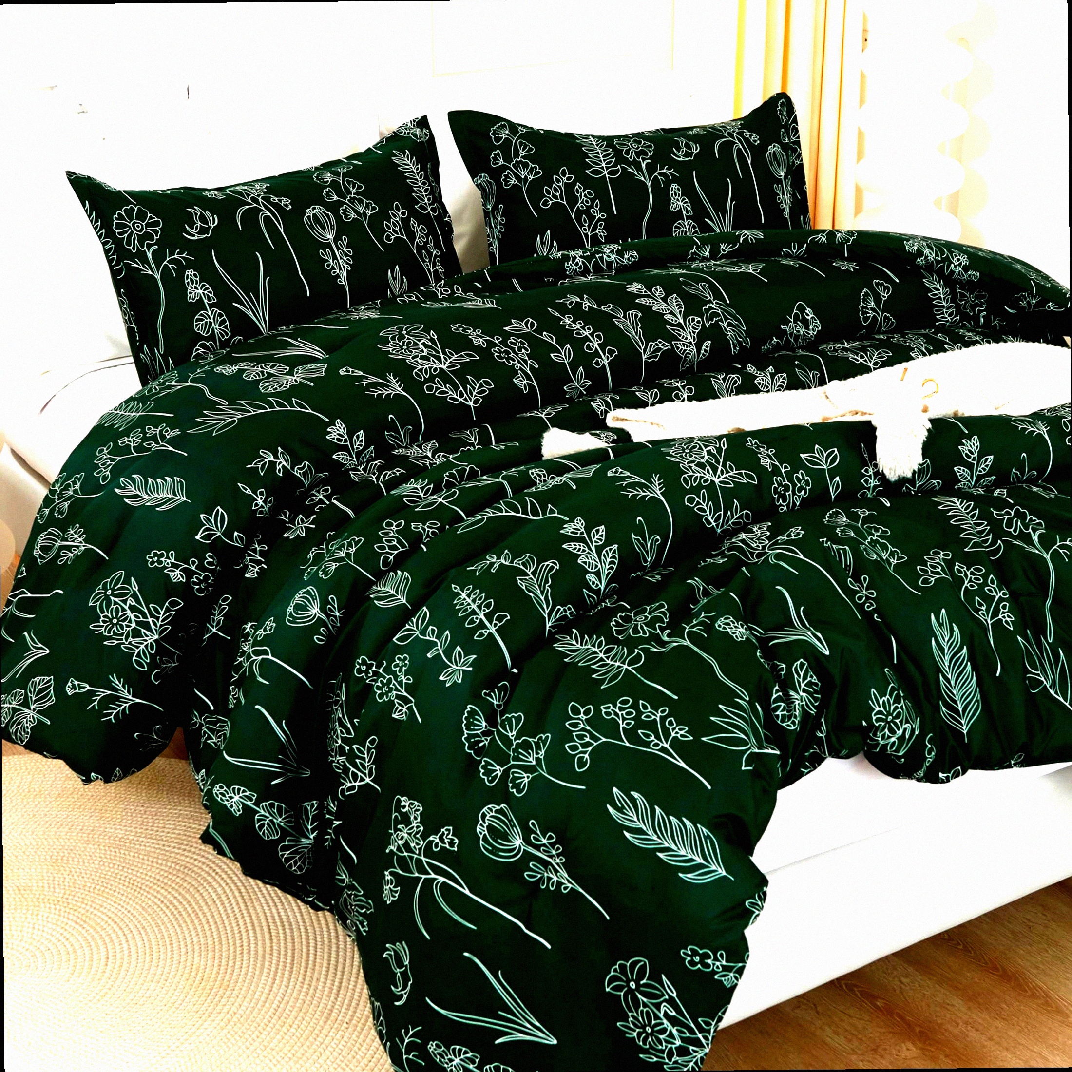 Emerald Bloom Vintage Floral Comforter Set - Walmart.com