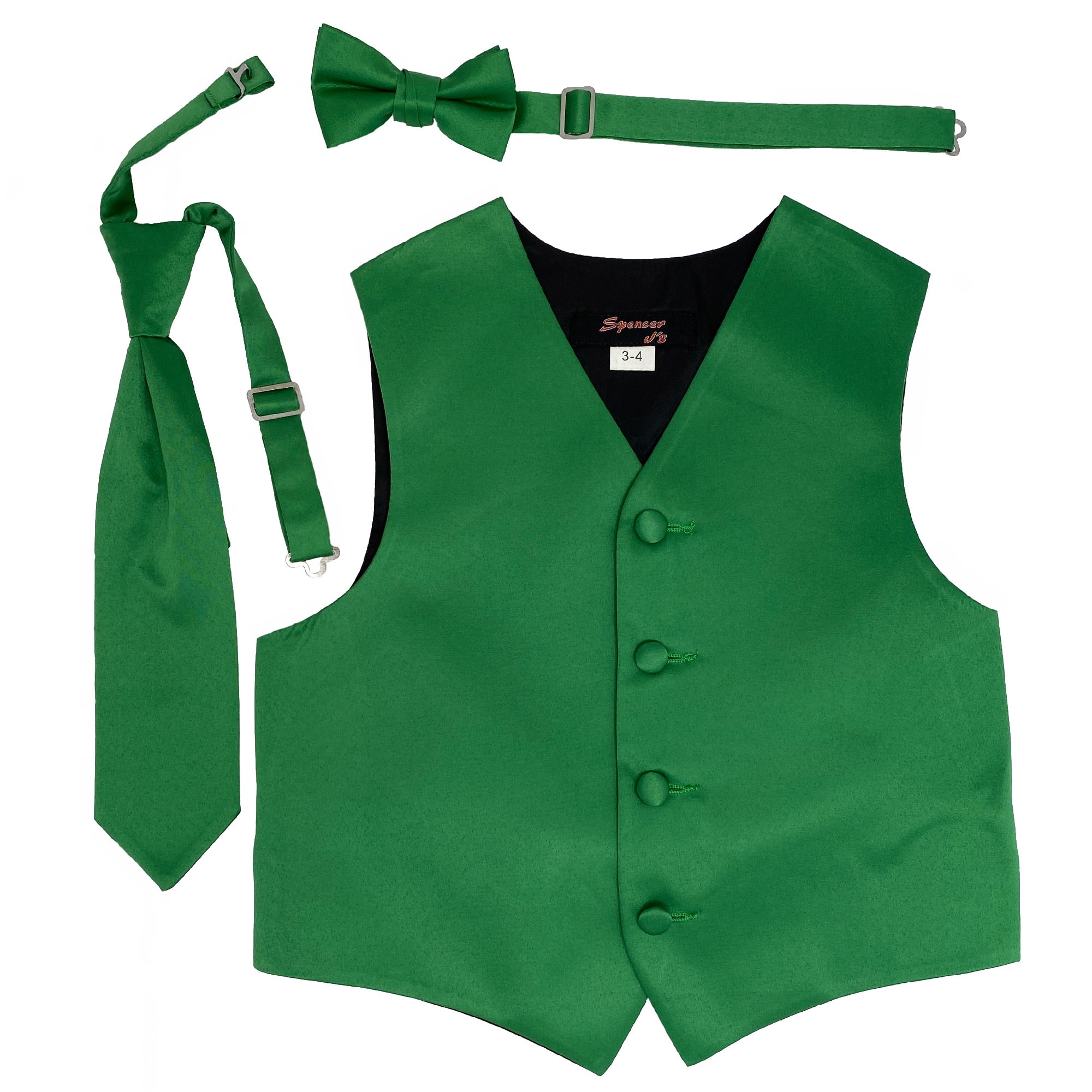 Emerald Boys Satin Vest Spencer J - Boys 3-4 - Walmart.com