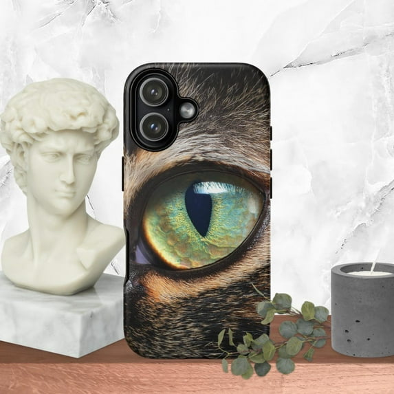 Emerald Cat Eye Feline Art Phone Case for 17 16 15 14 13 12 11 Pro Max ...