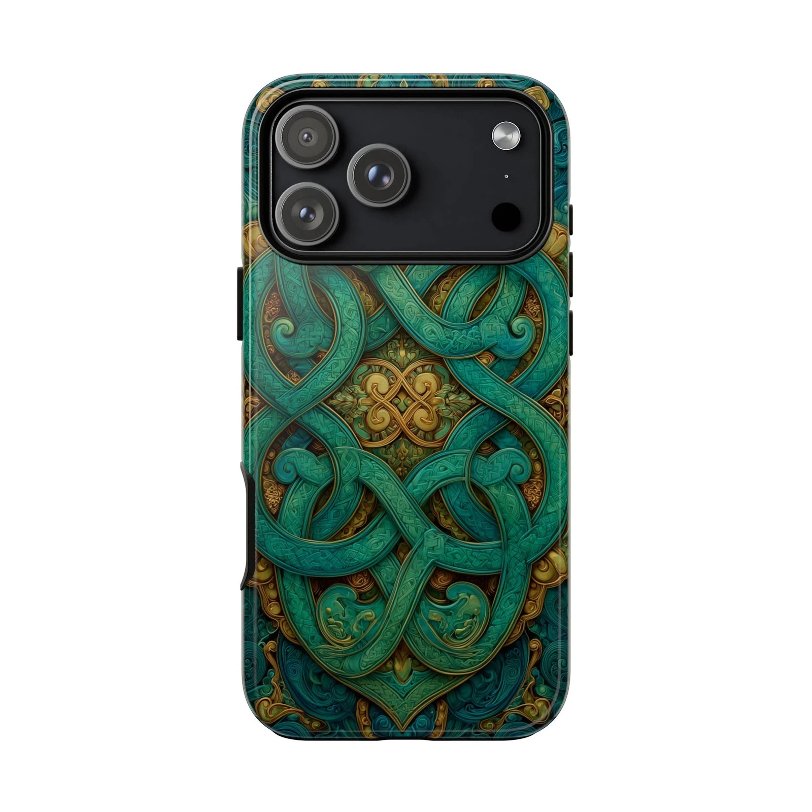 Emerald Celtic Knotwork Pattern Art iPhone Case 17 to 11 Pro Max ...