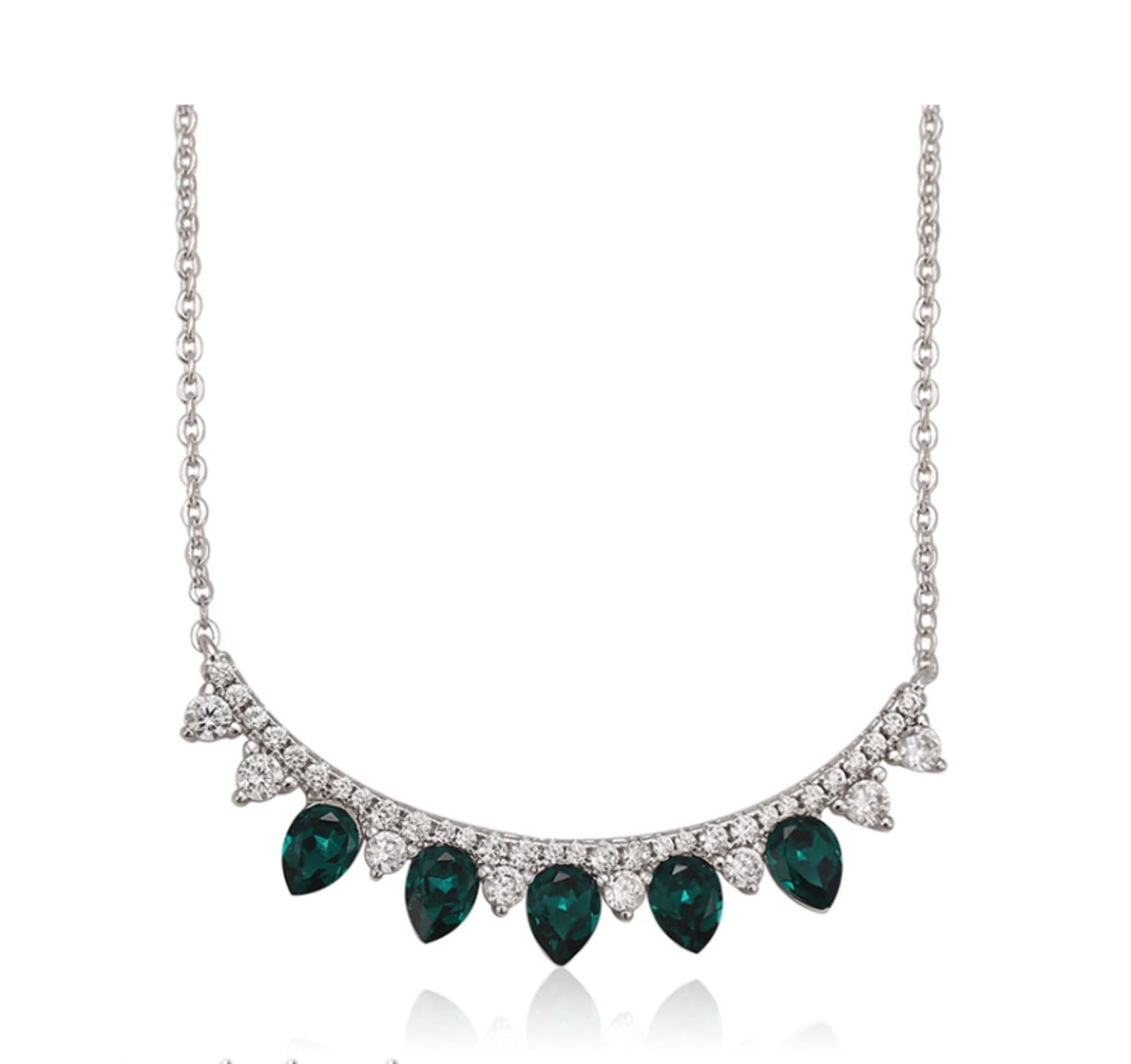 Emerald Clear Swarovski Crystal Teardrop Necklace - Walmart.com