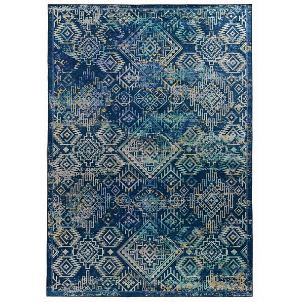 Emerald Collection Navy/Teal Rug, Multiple Sizes - Walmart.com