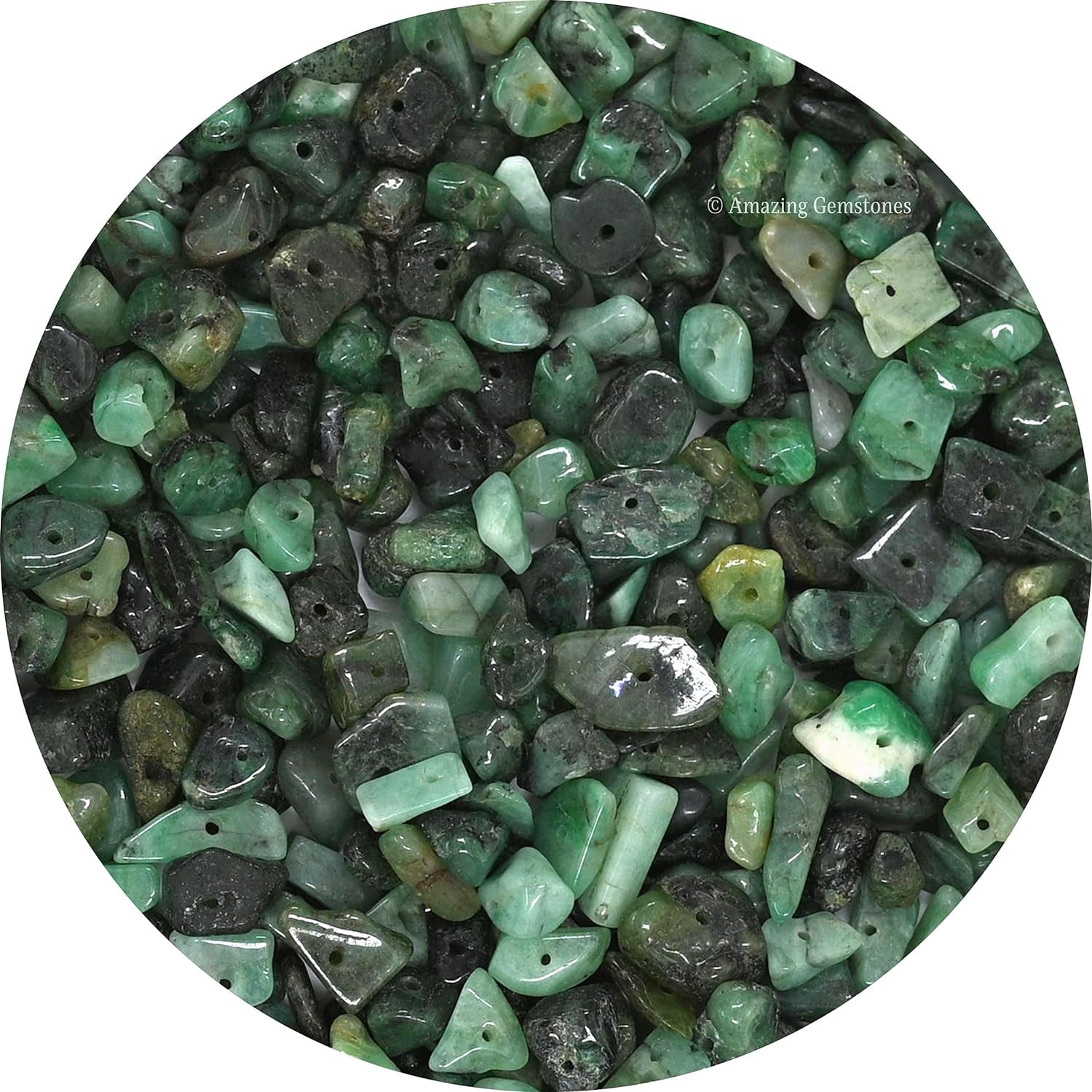 Emerald Crystal Chips - Healing Crystals Tumbled Chips Gemstone Beads ...
