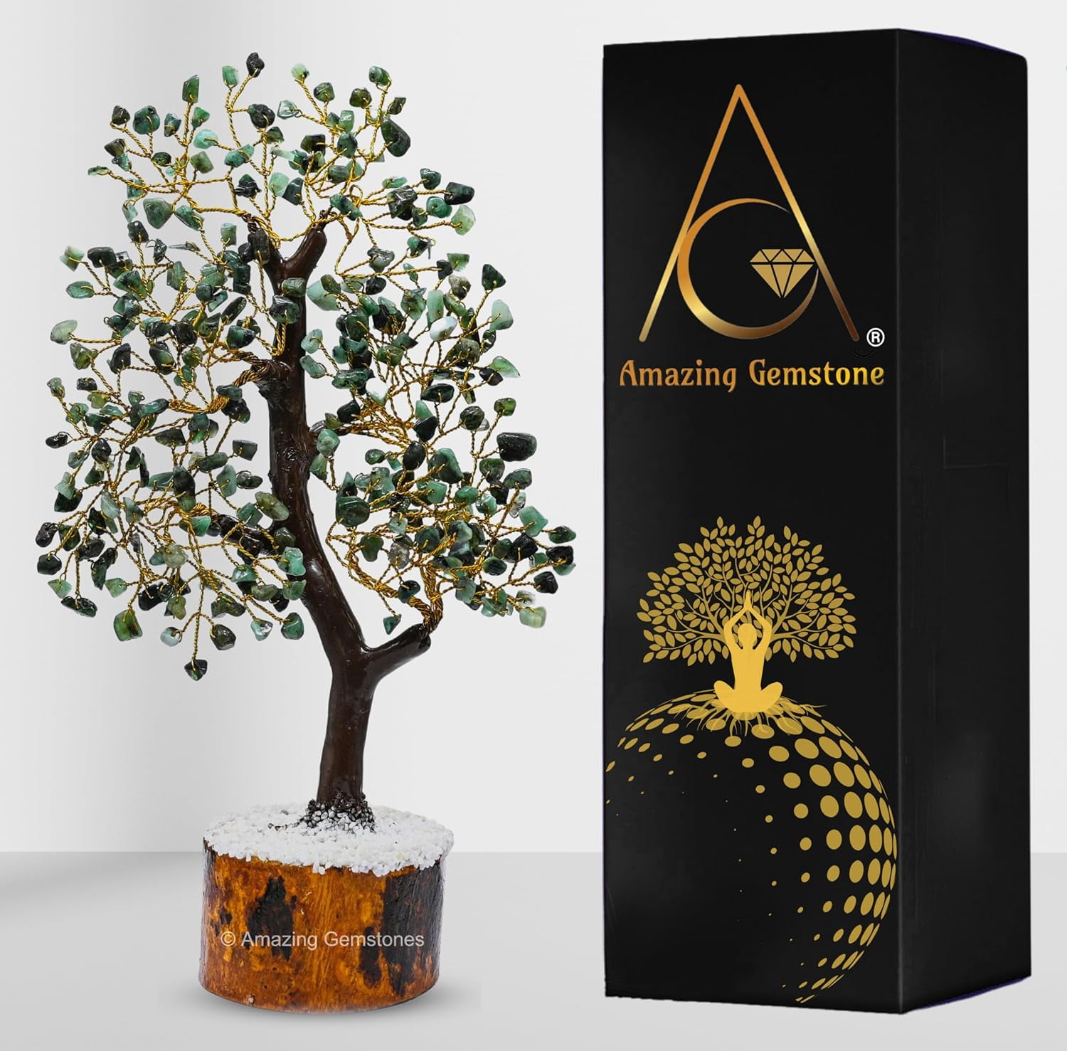 Emerald Crystal Tree - Healing Crystal Bonsai Tree Room Decor Office ...