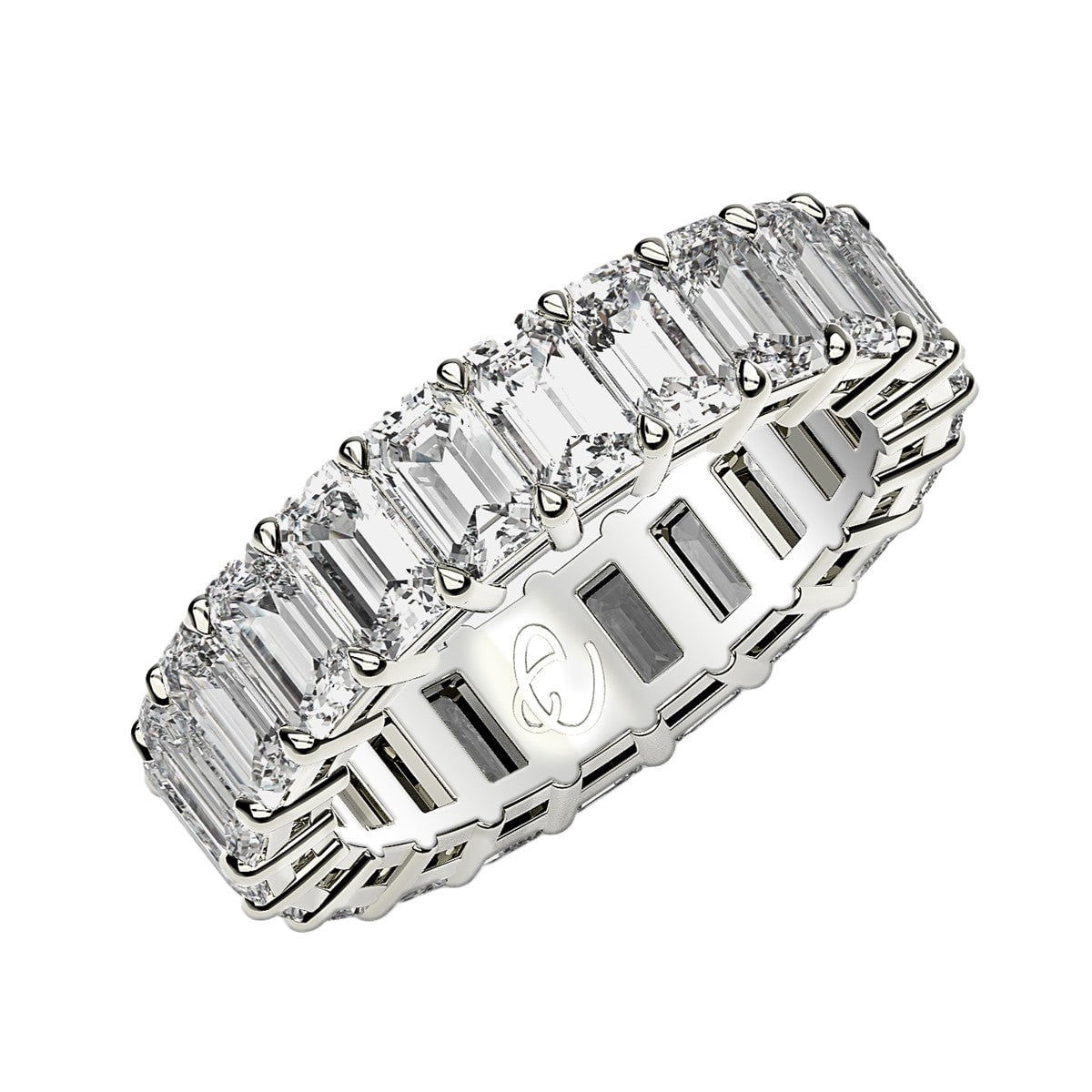Emerald Cut Lab Grown Diamond Eternity Ring in 14k White Gold (2 cttw ...