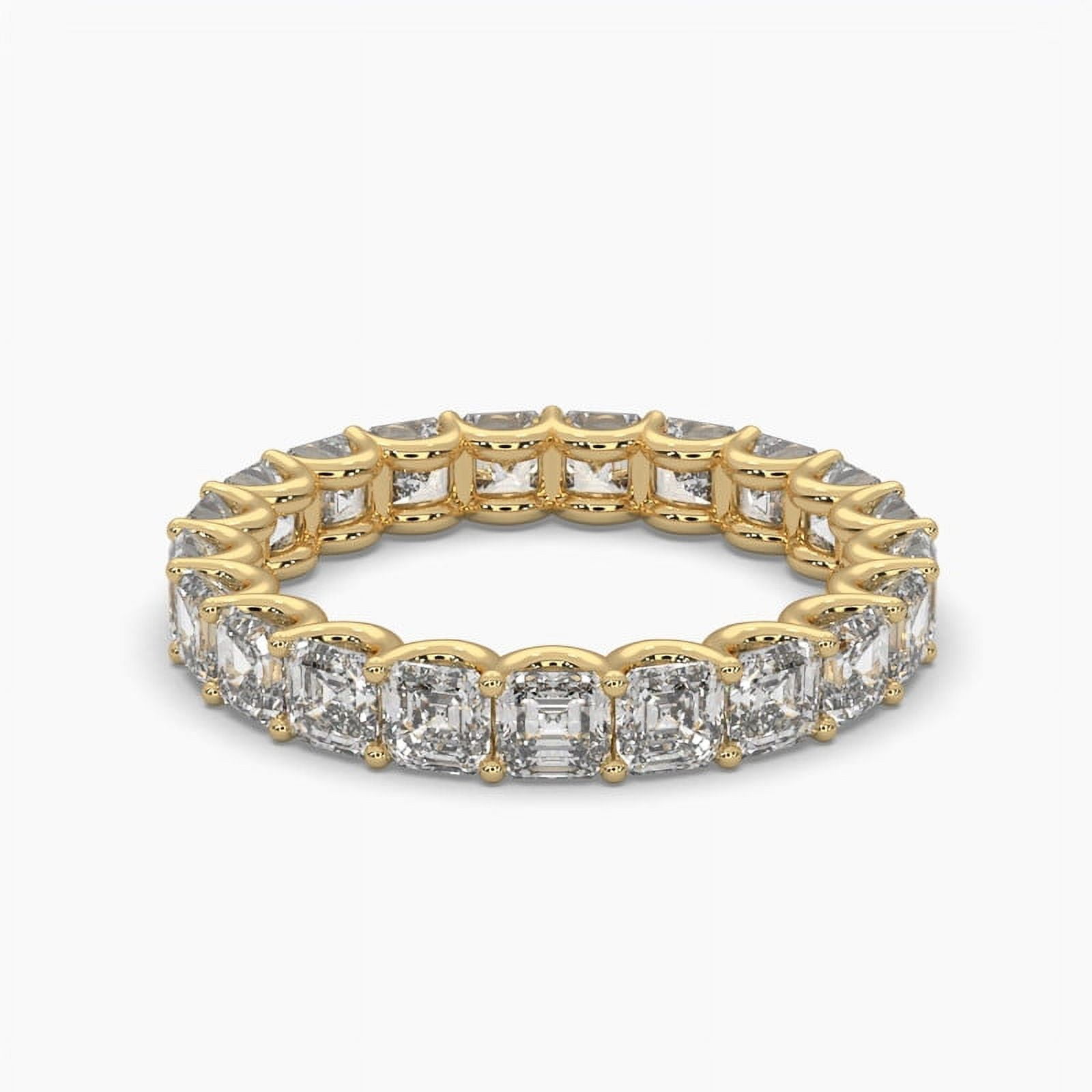 Emerald Cut Moissanite 18k Shared Prong Eternity Ring - Walmart.com