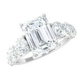 Emerald Cut Moissanite Solitaire Engagement Ring D Vs1 Grade 6x8 Mm