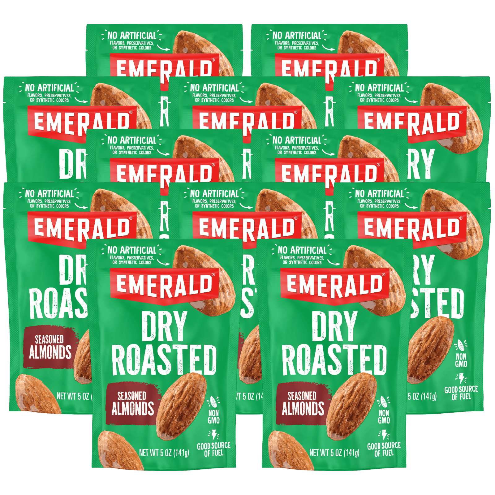 Emerald Dry Roasted Almonds, 5 oz Resealable Bag (Pack of 12) - Walmart.com