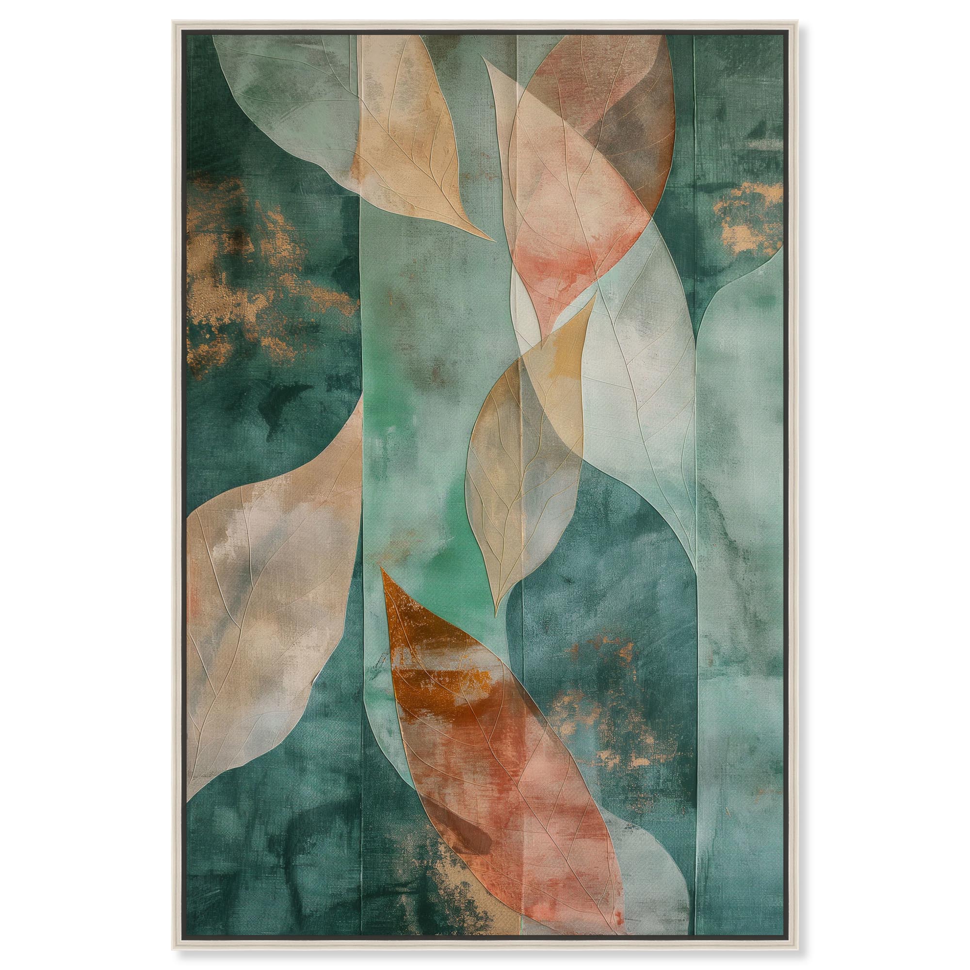 Emerald Ember I Canvas Green Abstract Art by Art Remedy, Silver Frame ...