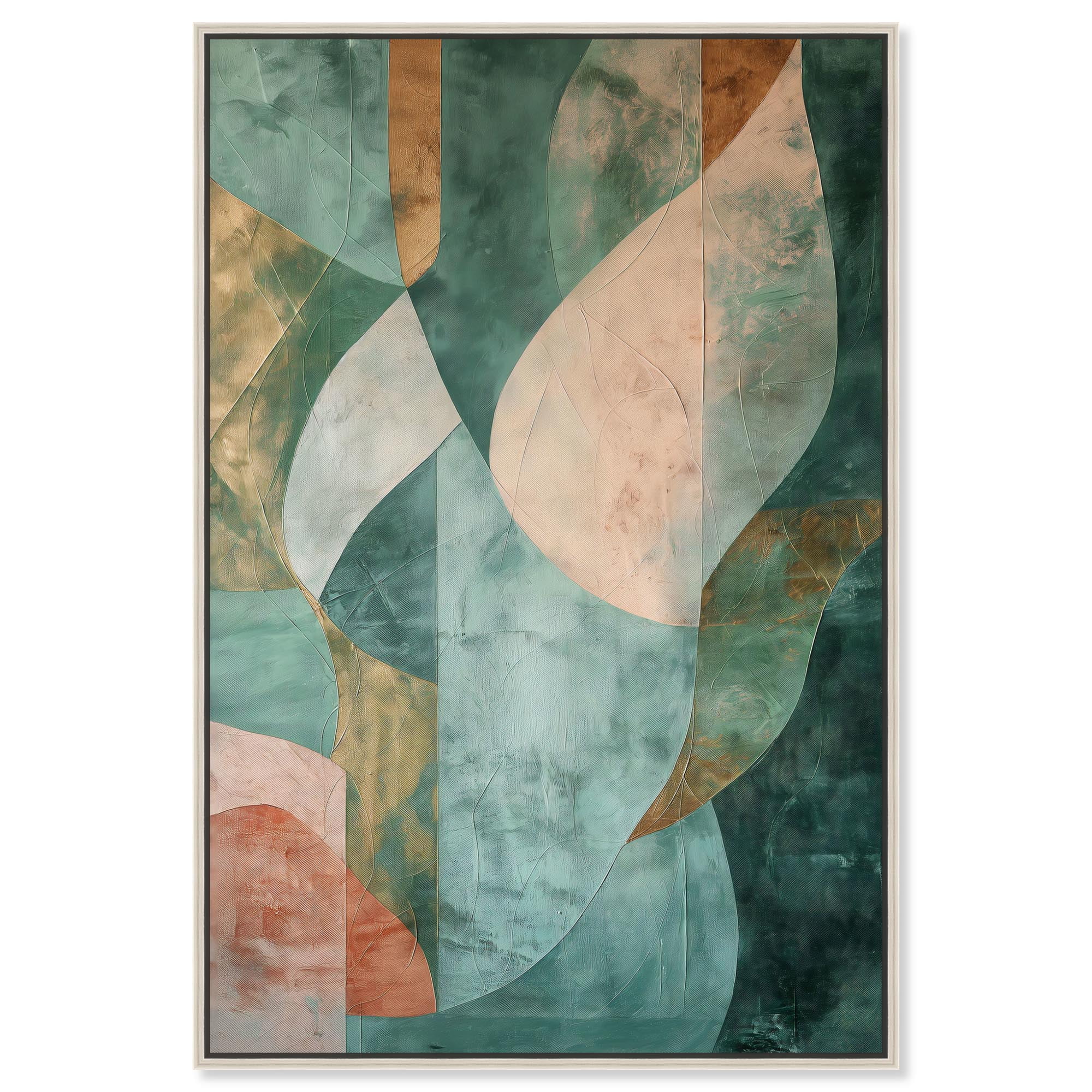 Emerald Ember II Canvas Green Abstract Art by Art Remedy, Silver Frame ...