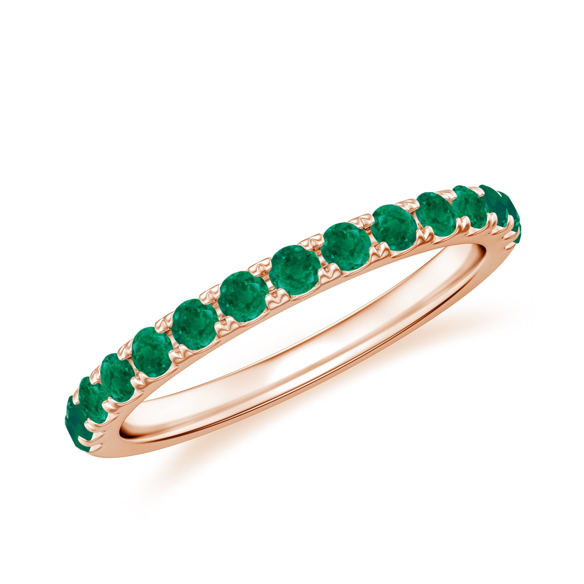Emerald Eternity Band Ring for Women Rose Gold Plated Solid 925 ...