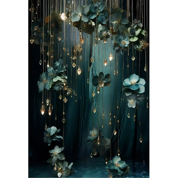 Emerald Floral Texture Wall Adult Birthday Wedding Maternity Portrait r ...