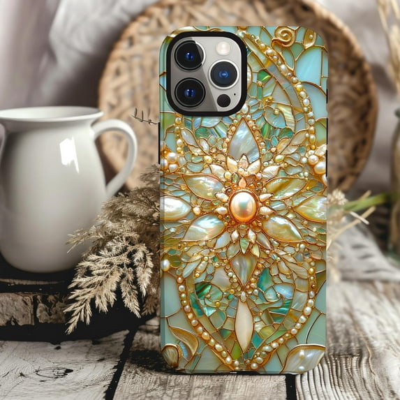 Emerald Gem Floral Case With Luxe Green Botanical Shine for iPhone 17 ...