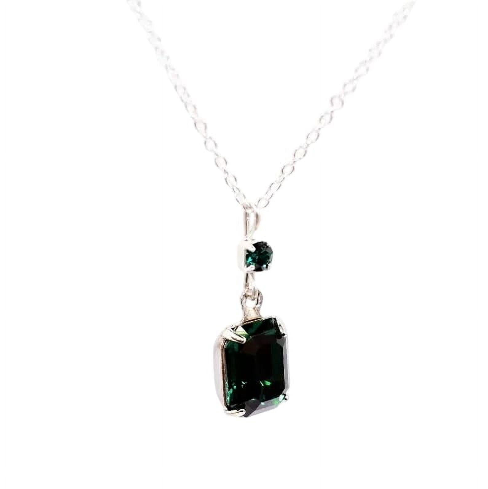 Emerald Gemstone Necklace, Natural Emerald Chain Necklace, May ...