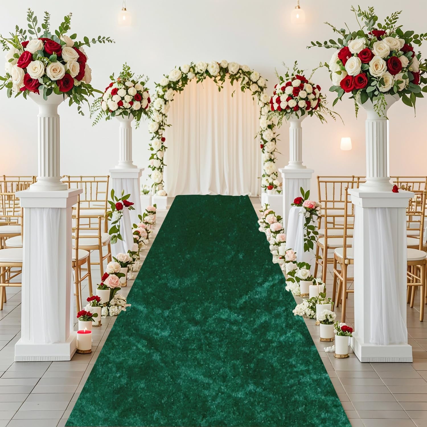 Emerald Green Aisle Runner for Wedding Ceremony 2FTx15FT Velvet Aisle ...