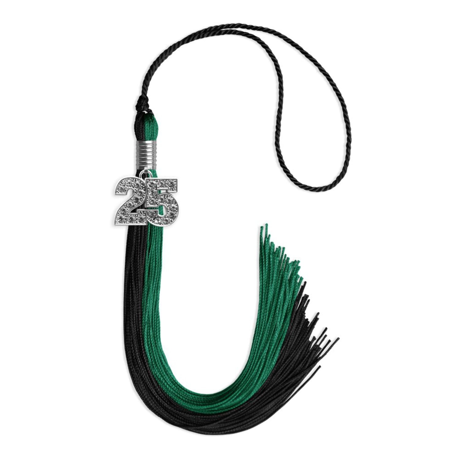 Endea Graduation Emerald Green/Black Graduation Tassel with Silver Date ...
