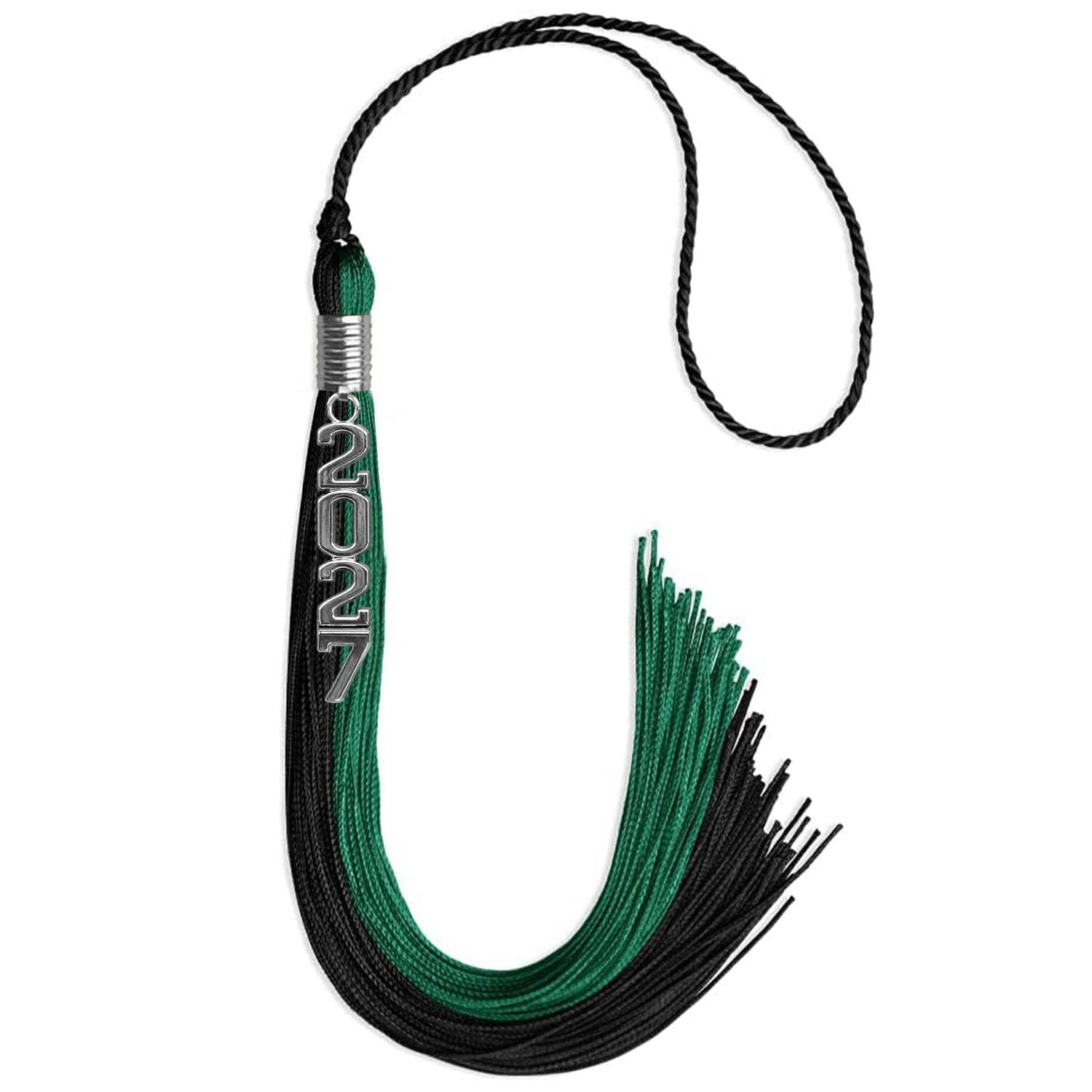 Endea Graduation Emerald Green/Black Graduation Tassel with Silver ...
