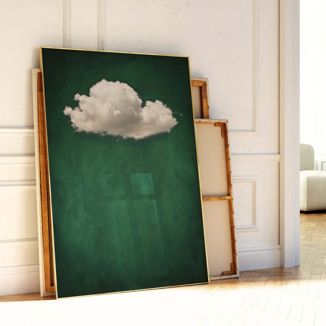 Emerald Green Cloud Wall Art Print, Abstract Art, Minimalist, Surreal ...