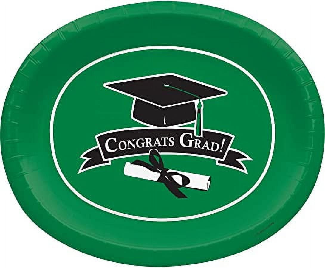 Emerald Green Graduation Oval Plates 9", - Walmart.com