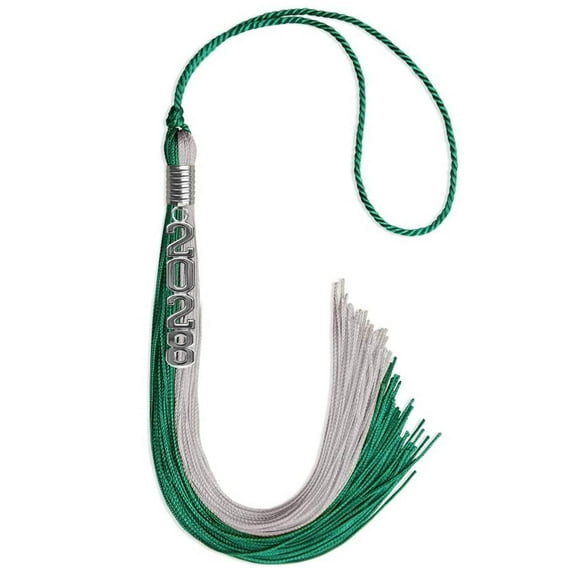 Endea Graduation Emerald Green/Grey Graduation Tassel with Silver ...