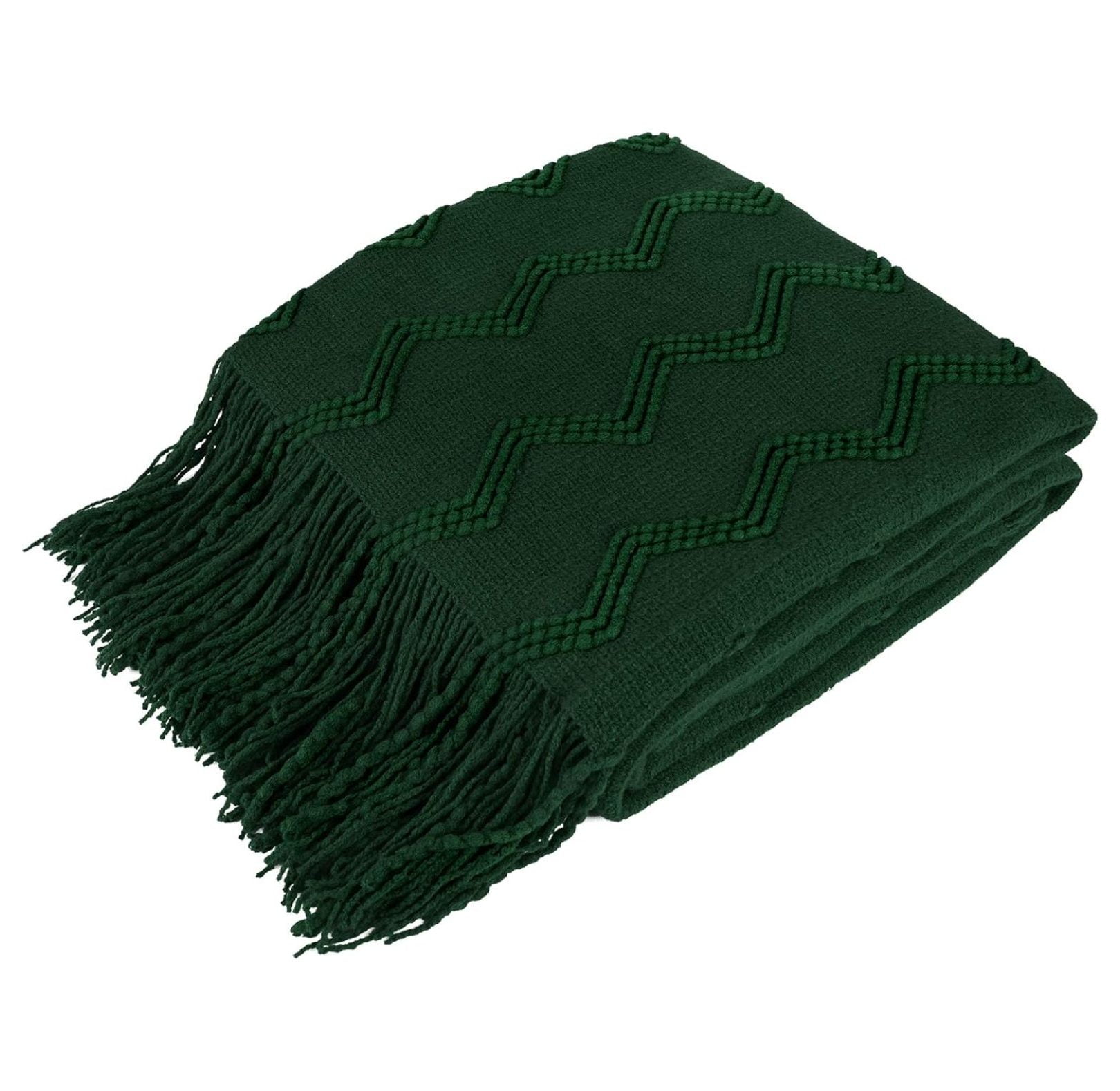 Emerald Green Knit Throw Blanket for Couch Bed, Soft Knitted Farmhouse ...