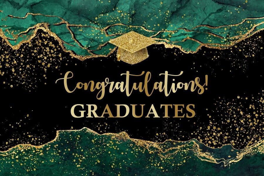 Emerald Green Marble Graduation Backdrop for Photography Black and Gold ...