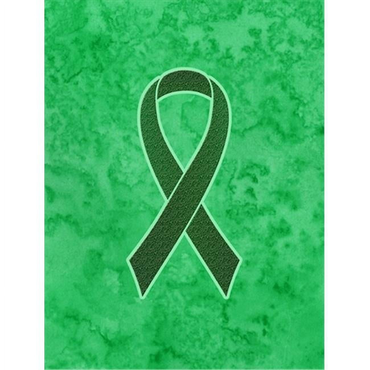Emerald Green Ribbon for Liver Cancer Awareness Canvas House Flag Size ...