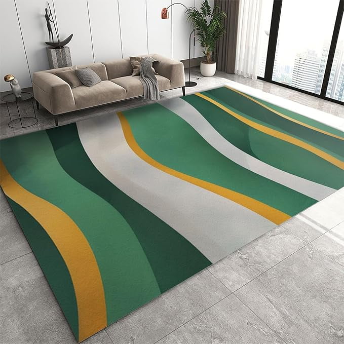 Emerald Green Rugs For Living Room, Nordic Green Gold Marble Bedroom ...
