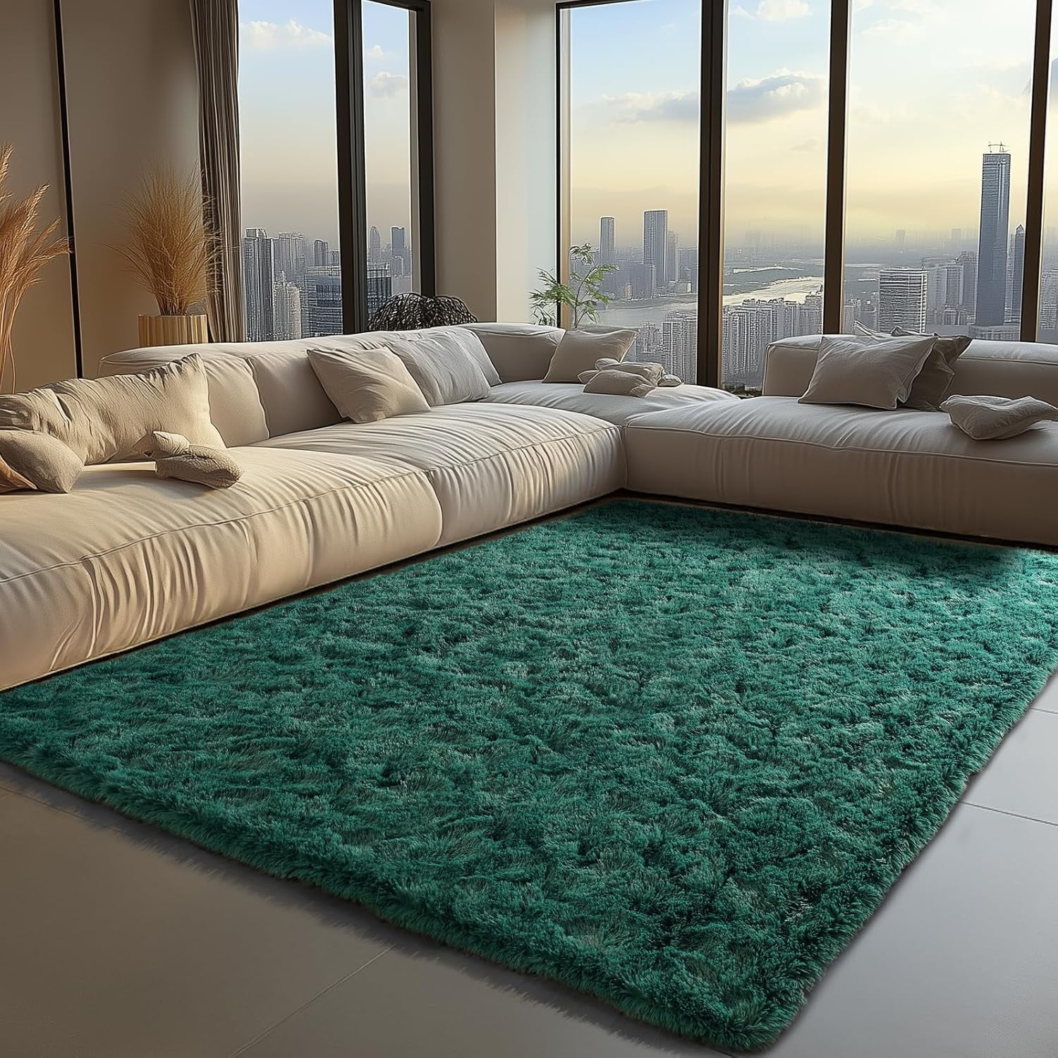 Emerald Green Rugs for Living Room Dark Green Area Rugs for Bedroom ...
