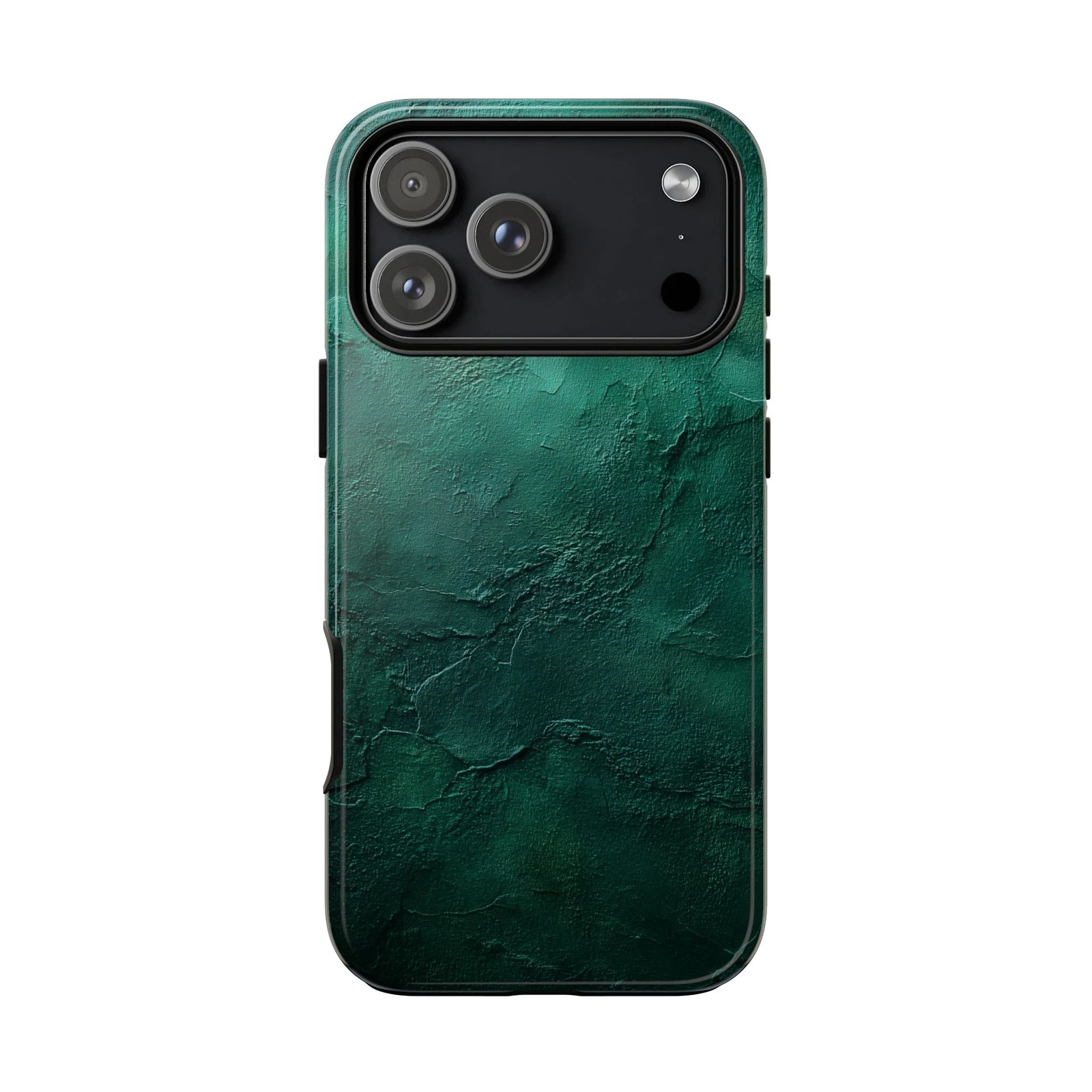 Emerald Green Rustic Plaster Texture iPhone Case with iPhone 17 to 11 ...